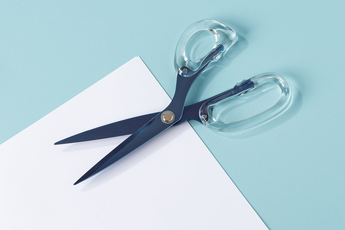 9” Acrylic & Stainless Steel Scissors Sapphire — OfficeGoods
