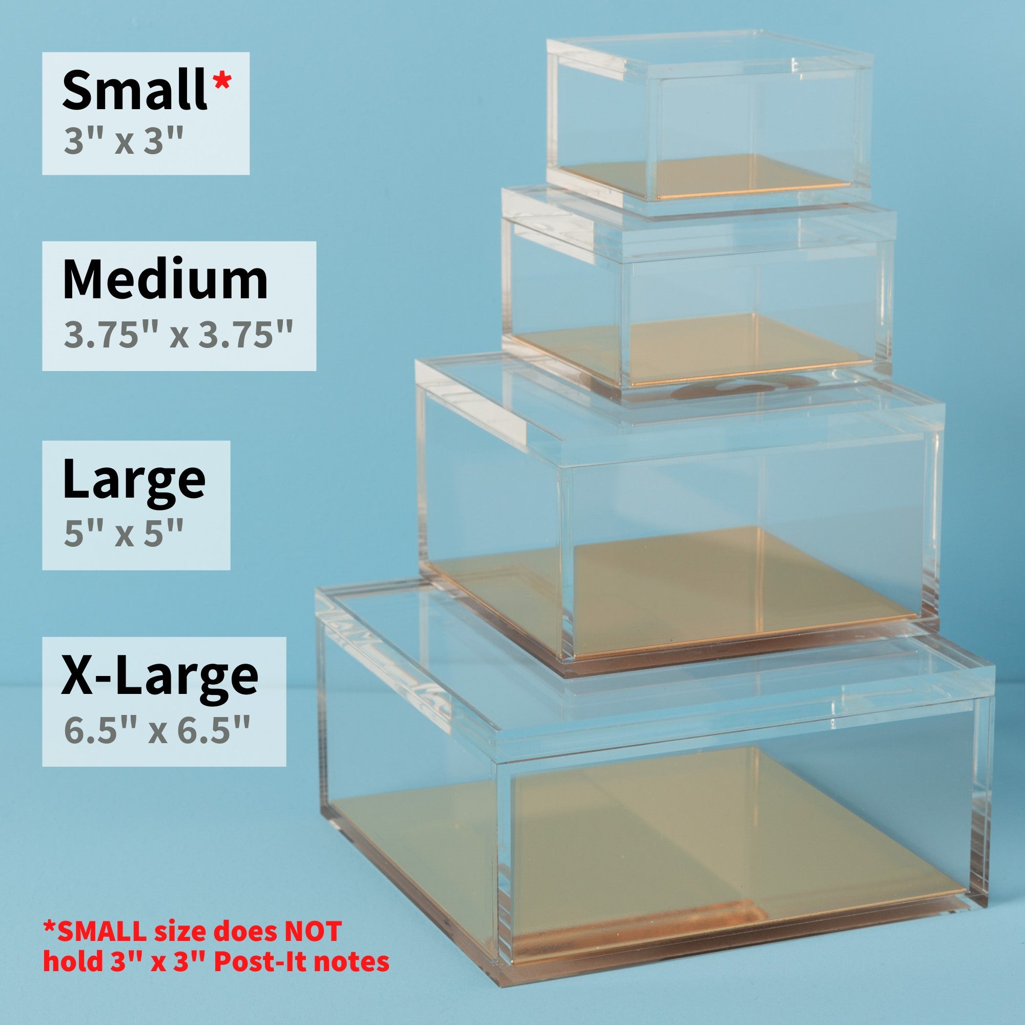 Acrylic and Gold Odds & Ends Box (Large) — OfficeGoods